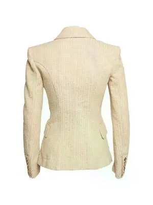 Balmain Monogram Jacquard Double-breasted Blazer