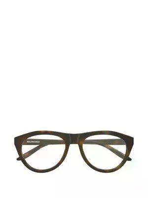 Balenciaga Tortoiseshell-effect Round-frame Glasses - Brown