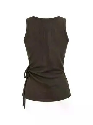 LISA YANG Ribbed Wrap Top - Brown