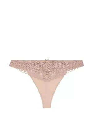 AUBADE Eloge Du Désir Embroidered Thong - Neutrals
