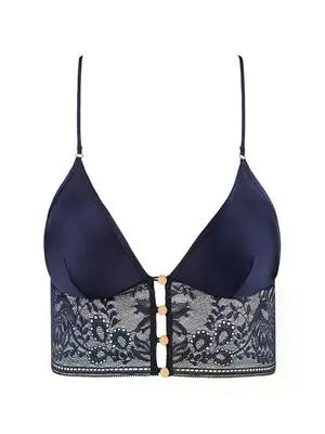 AUBADE Midnight Whisper Lace-trim Pyjama Top - Blue