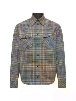 Moncler Plaid-check Cotton Shirt - Blue