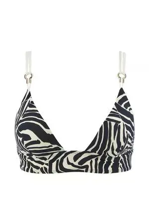 AUBADE Savannah Mood Zebra-print Bikini Top - Black