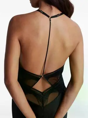 AUBADE Midnight Storm Embroidered Silk Nightdress - Black
