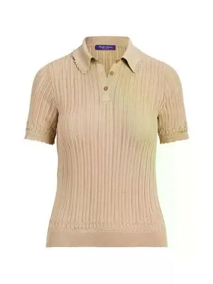 Ralph Lauren Pointelle-knit Scalloped-trim Sweater