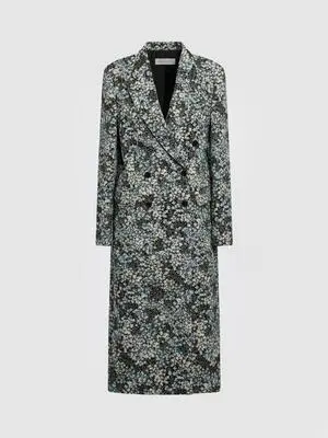 Dries Van Noten Floral Jacquard Double-breasted Long Coat