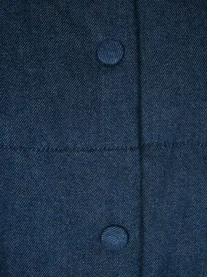 JACOB COHЁN Quilted Cotton Denim Bomber Jacket With Funnel Neck