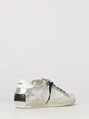 CRIME LONDON Skate Bi Laminated Leather And Glitter Cotton Low-top Sneakers