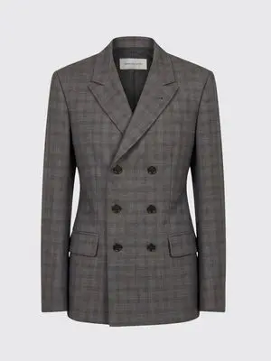 Dries Van Noten Tartan Wool Double-breasted Blazer With Peak Lapels
