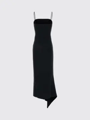 Givenchy Midi Cocktail Dress In Cady With A Square Neckline And Asymmetric Hem