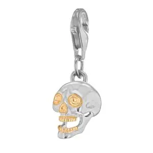 TRUE ROCKS Mixed Metal Skull Charm /gold