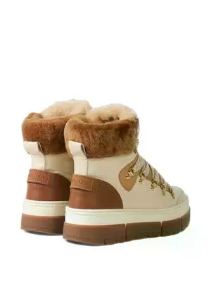 Bogner Vaduz Shearling-trim Lace-up Ankle Boots - Neutrals