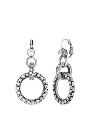 KONPLOTT Rings & Rhythm Crystal-embellished Drop Earrings - Silver
