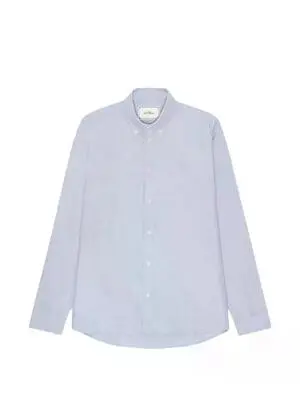 LES DEUX Embroidered-logo Button-down Shirt - Blue