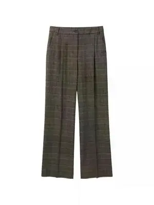 PUROTATTO Prince Of Wales Check Pleated Trousers - Brown