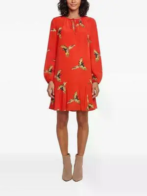 Diane Von Furstenberg Bird-print Mini Dress - Red