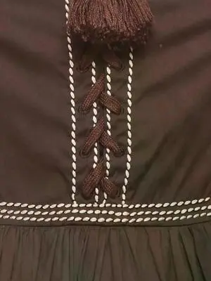 Prada Lace-up Flared Mini Dress - Brown