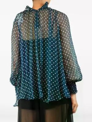 Zimmermann High-neck Polka-dot Blouse