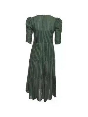 See By Chloé Striped Tiered Midi Dress