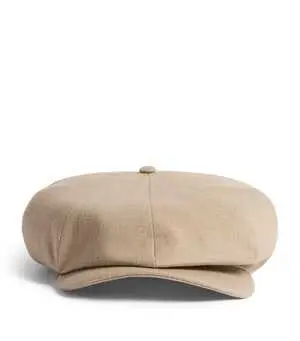 SWAINE Linen Bakerboy Cap - Beige