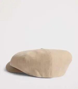 SWAINE Linen Bakerboy Cap - Beige