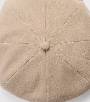 SWAINE Linen Bakerboy Cap - Beige