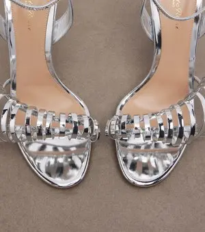 GIANVITO ROSSI Metallic Leather Sandals