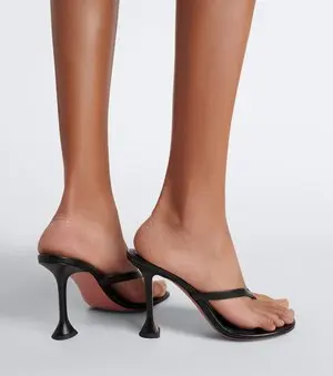Amina Muaddi Juliette Leather Thong Sandals
