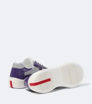 Prada America's Cup Leather-trimmed Sneakers
