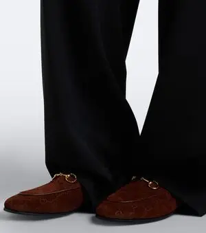 Gucci Jordaan Horsebit Gg Suede Loafers