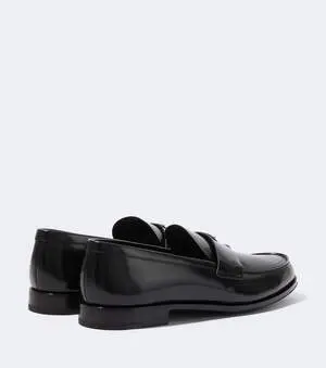 Prada Logo Leather Loafers