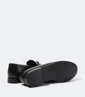 Prada Logo Leather Loafers