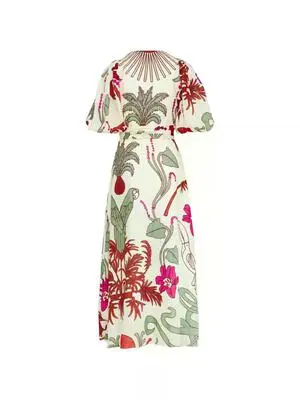 Juan De Dios Ermita Floral-print Linen Maxi Dress