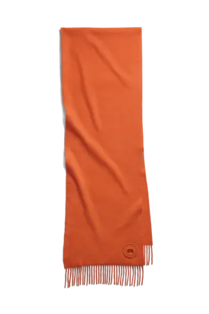 Canada Goose Wool Cashmere Blend Fringe Scarf - Ember