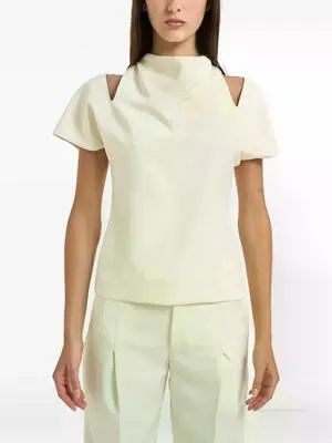 Federica Tosi Cut-out Cowl-neck Blouse - Neutrals