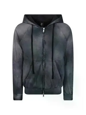 THOM KROM Faded-effect Zip-up Hoodie - Grey