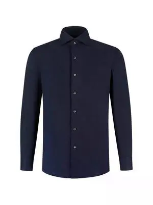 FINAMORE 1925 Napoli Traveler Spread-collar Long-sleeve Shirt - Blue