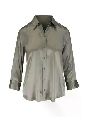 L'AGENCE Dani Satin-finish Long-sleeve Shirt - Green