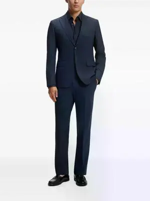 BOSS Slim-fit Shirt In Stretch Melange Cotton - Blue
