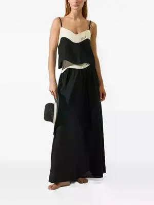 Karl Lagerfeld Embroidered-logo Maxi Skirt