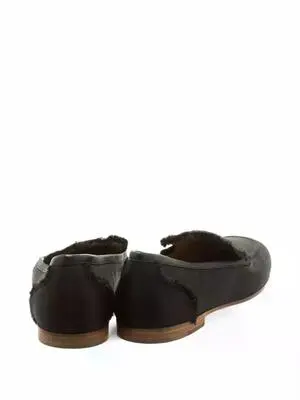 GIUSEPPE ZANOTTI Raw-trimmed Satin Loafers