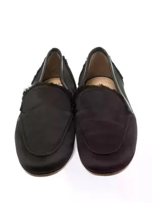 GIUSEPPE ZANOTTI Raw-trimmed Satin Loafers