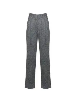 BLAZÉ MILANO Fox Herringbone Pleated Trousers