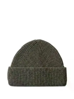 SELECTED Mason Ribbed Beanie Hat - Green