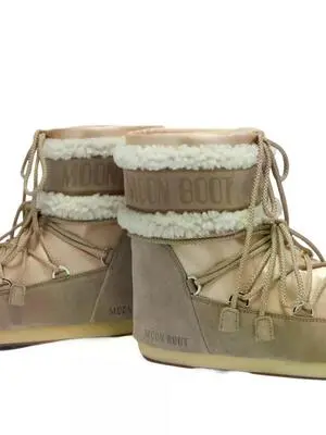 Moon Boot Shearling-trim Lace-up Boots