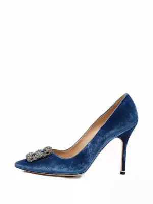 Manolo Blahnik Hangisi Buckle Pumps - Blue