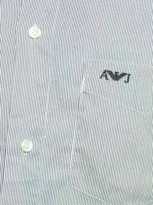 ARMANI Striped Embroidered-logo Shirt