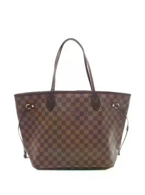 LOUIS VUITTON 2008 Damier Ebene Braided Neverfull Mm Satchel - Brown