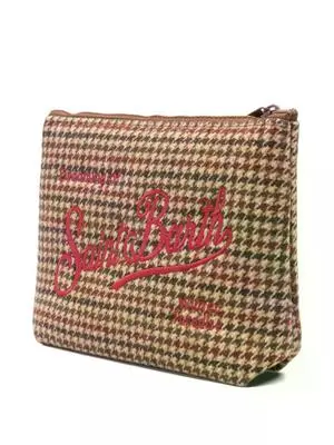 MC2 SAINT BARTH Aline Houndstooth Embroidered Clutch Bag