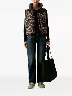 Dkny Leopard-print Padded Gilet